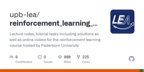 Github Upb Leareinforcementlearningcoursematerials Lecture Notes