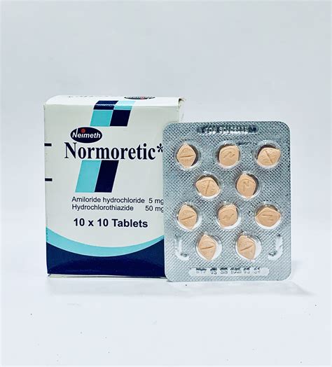 Normoretic Amiloride 5 Mg And Hydrochlorothiazide 50 Mg Per Card Of