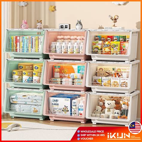 IKun 34L 48L Stackable Storage Box With Wheels Movable Container Book