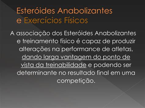 PPT Esteróides Anabolizantes e Exercícios Físicos PowerPoint