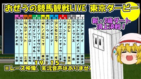 おぜうの競馬観戦live 東京ダービー Youtube