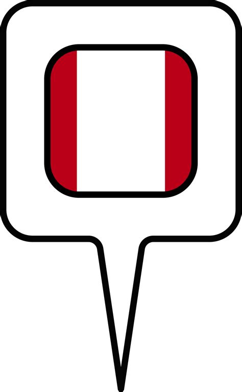 Peru Flag Map Pointer Icon Square Design PNG