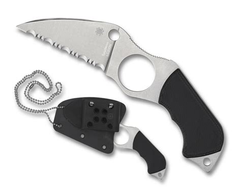 Spyderco Swick 6 Small Fixed Knife Black G10 Handle Serrated Lc200n