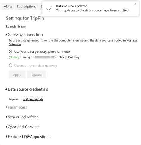TripPin 9 Test Connection Power Query Microsoft Learn