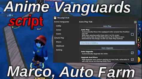 Anime Vanguards Script Auto Farm Macro Levels Pastebin Youtube