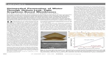 Pdf Unimpeded Permeation Of Water Through Helium Permeation Of