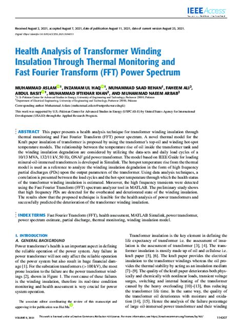 Pdf Health Analysis Of Transformer Winding Insulation Through Thermal