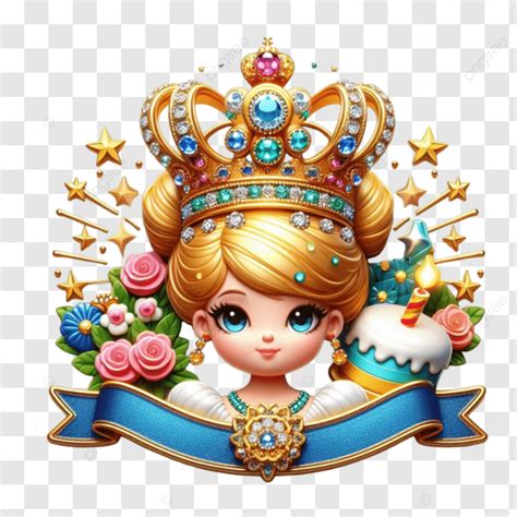A Cartoon Princess Wearing Crown A Cartoon Princess Wearing A Crown