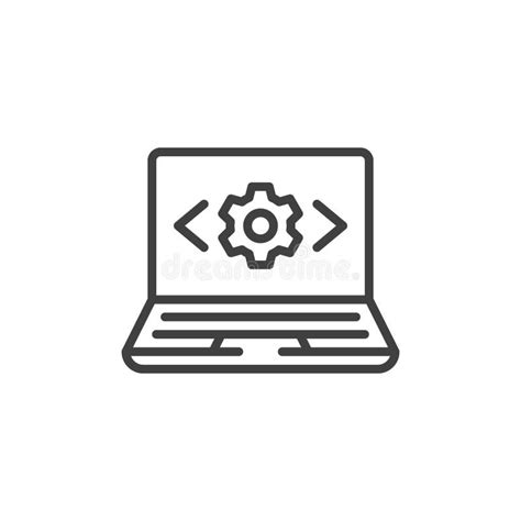 full stack dev line icon stock illustration illustration of sign