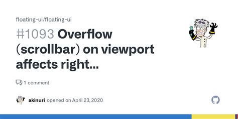 Overflow Scrollbar On Viewport Affects Right Aligned Docked Element S Tooltip Position Issue