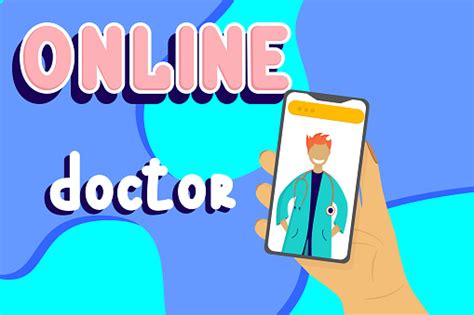 온라인 의학 배너 스마트폰 전화 의사 비문 온라인 의사와 손 전화로 상담 플랫 만화 스타일의 벡터 일러스트레이션 개념에 대한 스톡 벡터 아트 및 기타 이미지 Istock