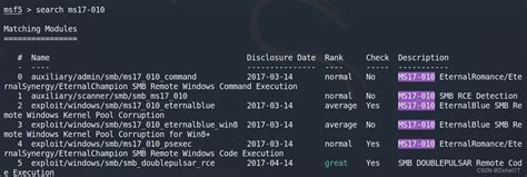 Metasploit学习笔记（二）——永恒之蓝ms17 010漏洞复现metasploit 永恒之蓝 Csdn博客