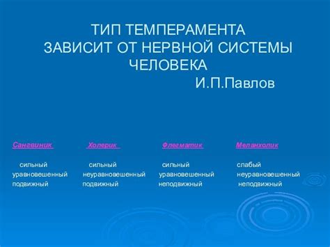 Типы темперамента