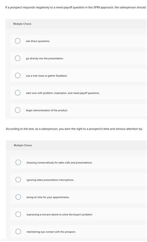 Solved If A Prospect Responds Negatively To A Need Payoff