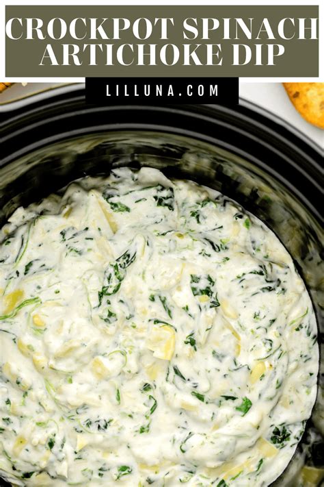 Crockpot Spinach Artichoke Dip Lil Luna