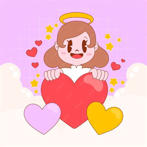 Free Vector Hand Drawn Cute Cartoon Angel Illustration