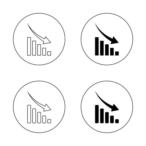 Decrease Bar Chart Icon On Circle Line Statistic Sign Symbol 51434321 Vector Art At Vecteezy
