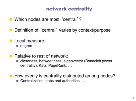 Ppt Lecture 5 Network Centrality Powerpoint Presentation Free