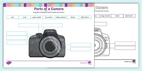 Label Parts Of A Camera Worksheet