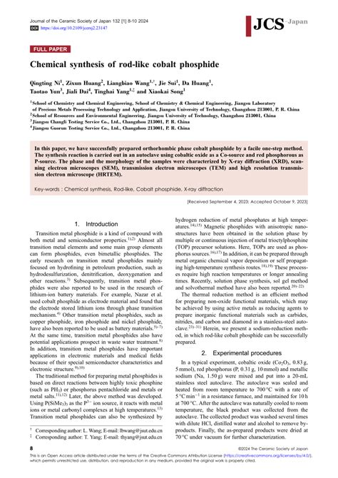 Pdf Chemical Synthesis Of Rod Like Cobalt Phosphide