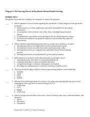 Ch06 Rtf Chapter 6 The Nursing Process In Psychiatric Mental Health