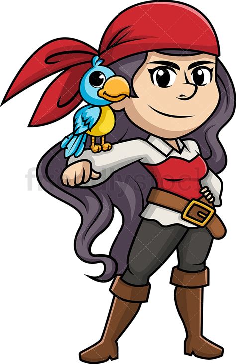 Fierce Woman Pirate Cartoon Clipart Vector Friendlystock