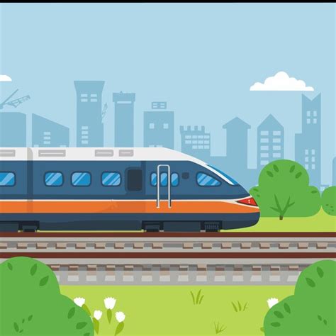 premium vector high speed train on rails