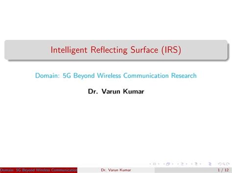 Intelligent Reflecting Surface Pdf