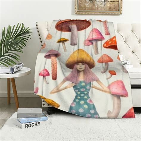 Nawypu Funny Mushroom Butt Throw Blanket Fun Cute Sexy Butt 70s 80s
