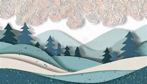 Multi Layer Landscape For Cards And Congratulations Stock Illustration