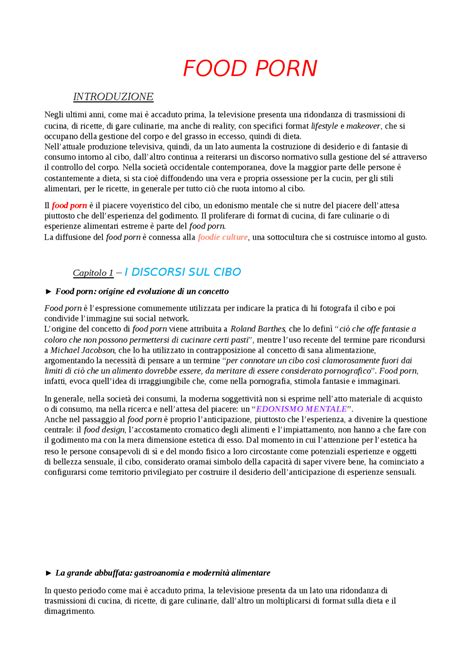 Riassunto Del Libro Food Porn Luisa Stagi Docsity