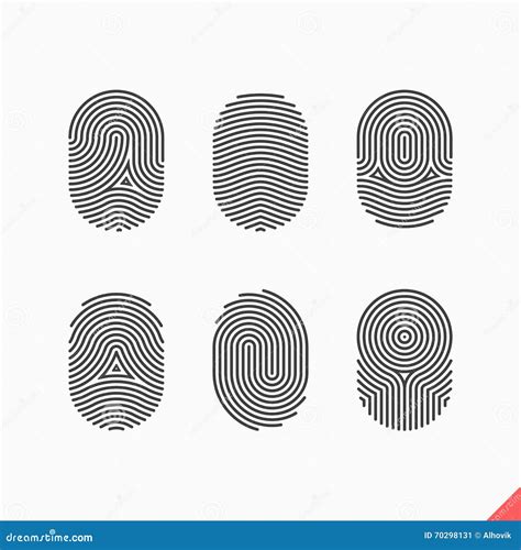 Fingerprint Icons Authorization Identification Symbol Security And Surveillance System