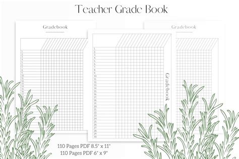 Teacher Gradebook Class Record And Checklist Log Book