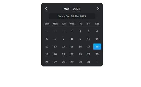 Calendar Using HTML CSS And JavaScript Source Code