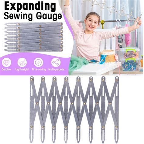 Expanding Sewing Gauge Aluminum Sewing Gauge Quilting Button Sewing Tool 24 Inch Equal Space