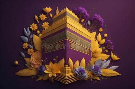 Illustration Of Islamic Holy Kaaba Generative Ai Stock Illustration