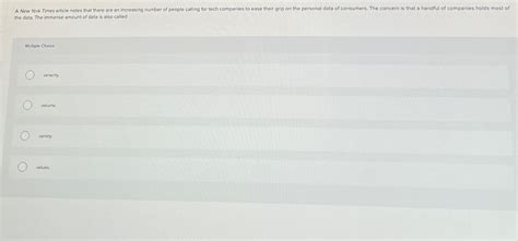 Solved The Data The Immense Amount Of Data Is Aiso Chegg Com