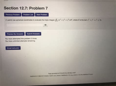 Solved Section 127 Problem 4 Previous Problem Problem List