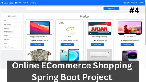 4 online ecommerce spring boot project tutorials shopping cart