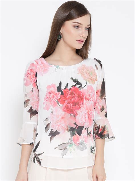 Buy Dorothy Perkins Women White Floral Print Top Tops For Women
