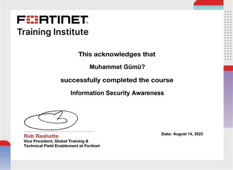 Muhammet Gümüş On Linkedin Fortinet Information Security Awareness