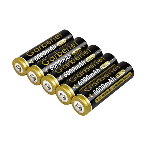10pcs 37v 18650 6000mah Li Ion Rechargeable Battery For Flashlight
