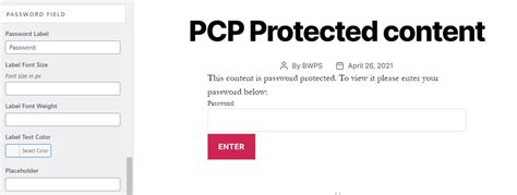 Customize Partial Content Protection Pcp Password Form With Wordpress Customizer Password