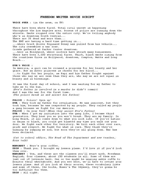 Freedom Writer Movie Script Pdf Violence