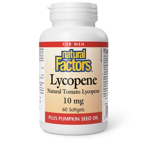 Natural Factors Lycopene 10mg 60 Softgels 12 Baskets Nutrition