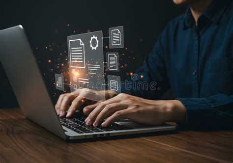 Document Management System Software Automation On Laptop For Business Process Efficiency Online