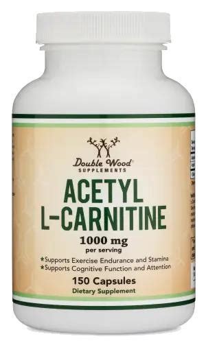 Ацетил L-Карнітин Double Wood Acetyl L-Carnitine 1000 мг, 150 капсул ...