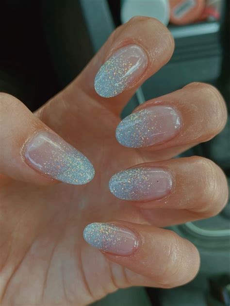 Light Blue Sparkly Acrylic Nails Blue Ombre Nails Sparkly Acrylic Nails Blue Wedding Nails