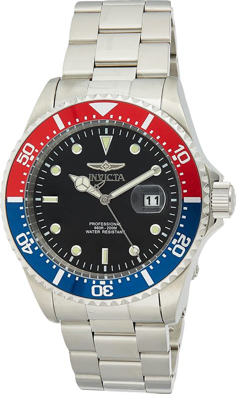 Invicta Mens Pro Diver Collection Automatic Watch Blue Red 40mm