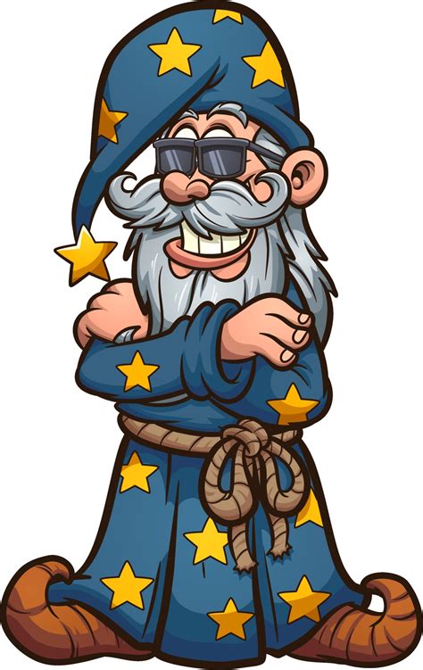 Cool Cartoon Wizard 2007779 Vector Art At Vecteezy